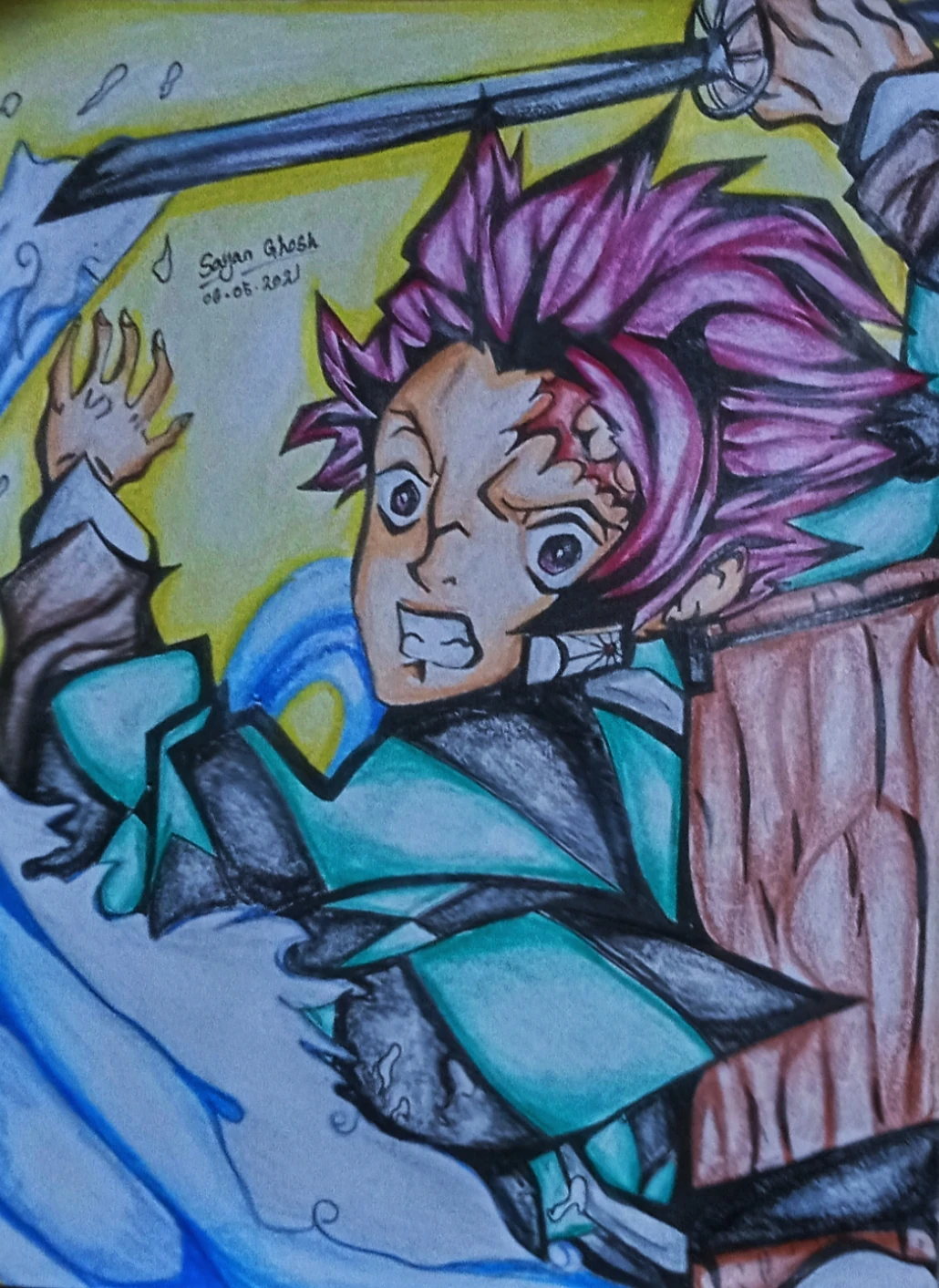My first ever drawing of Tanjiro...! | Fandom