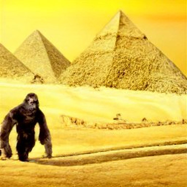 Ai generated images of Godzilla and King Kong in ancient Egypt with the ...