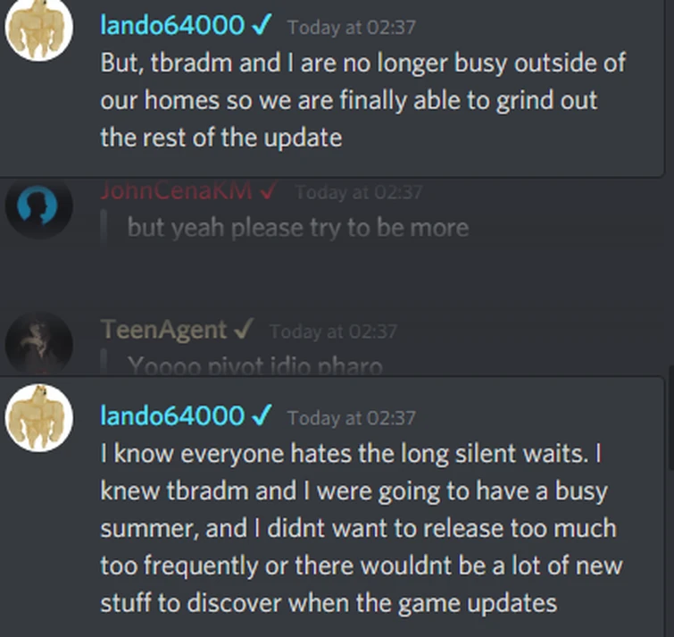 Lando said on Discord: | Fandom