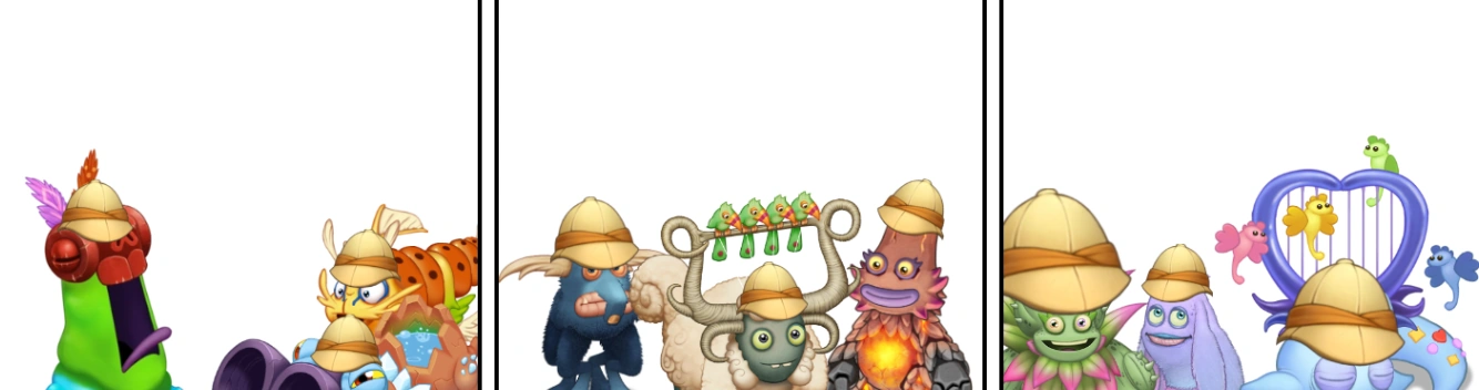 Gave monsters hats/costumes for Spurrit's season | Fandom