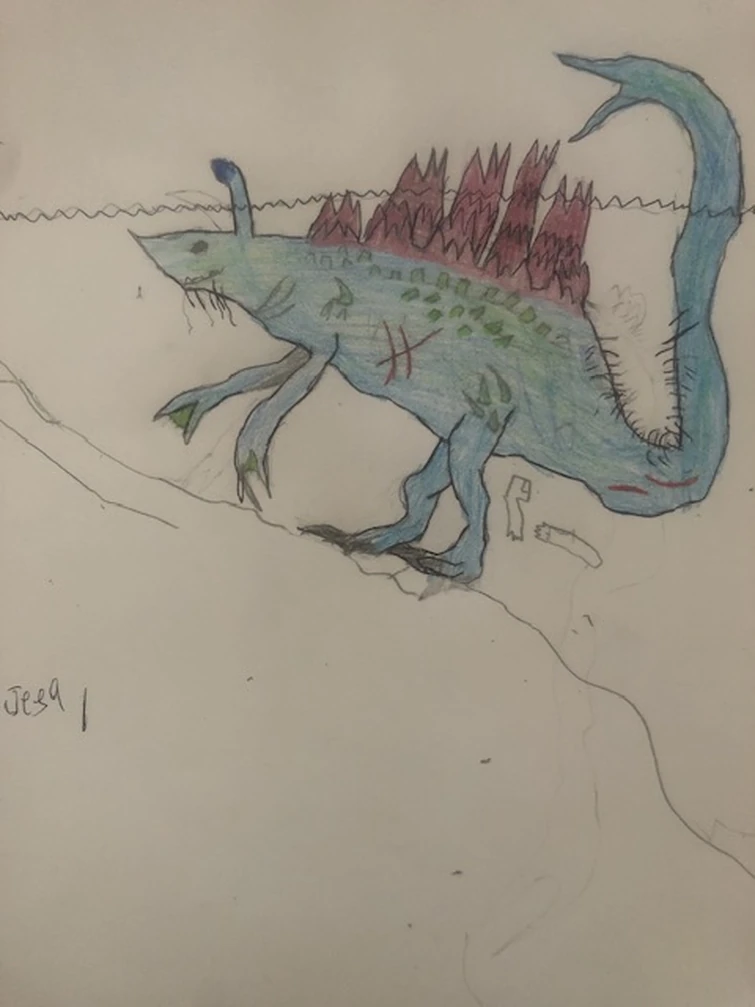 Shark(Or fish) Godzilla thing drawing | Fandom