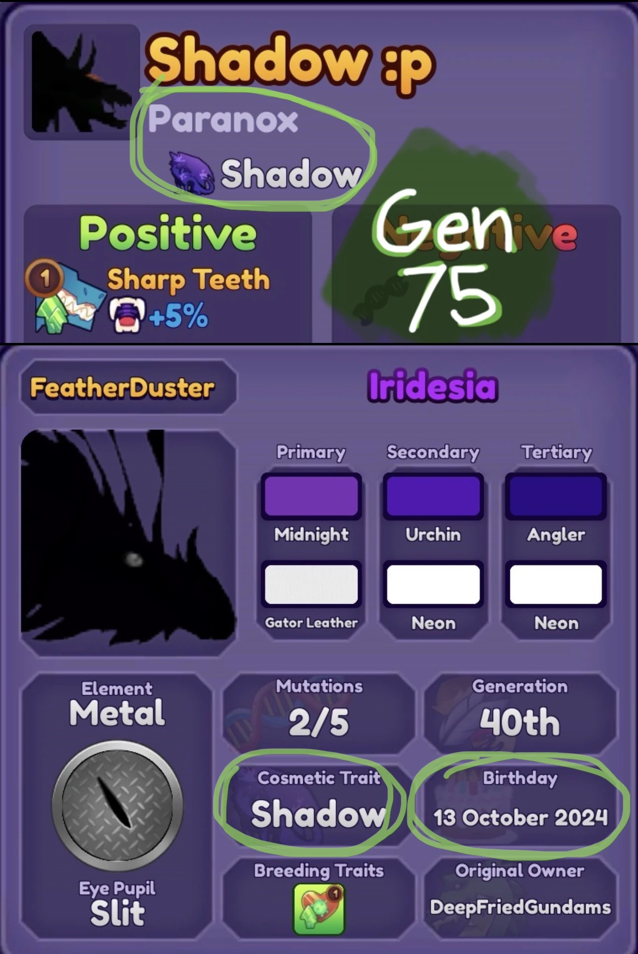 (LAO/Selling)—> Shadow Trait Paranox & Iridesia🖤 | Fandom