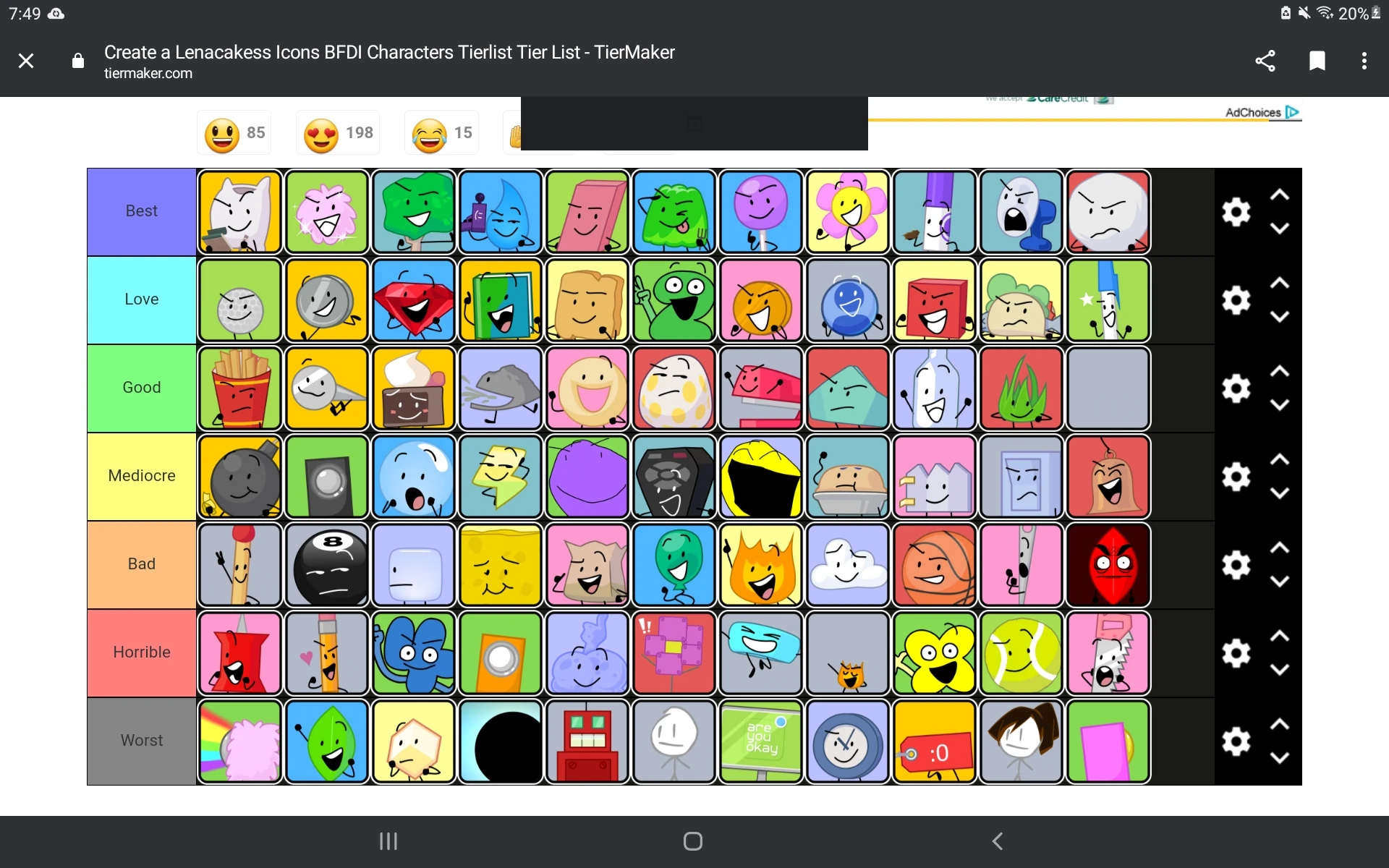 Here is my tier list as of tpot 6 | Fandom