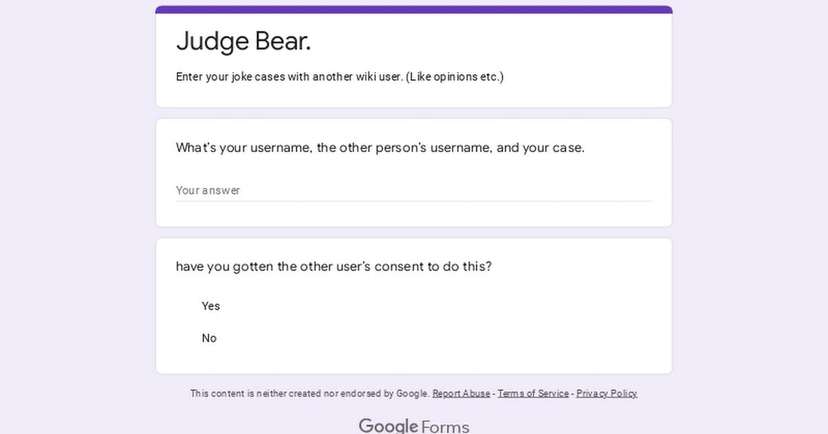 Judge Bear signups. | Fandom