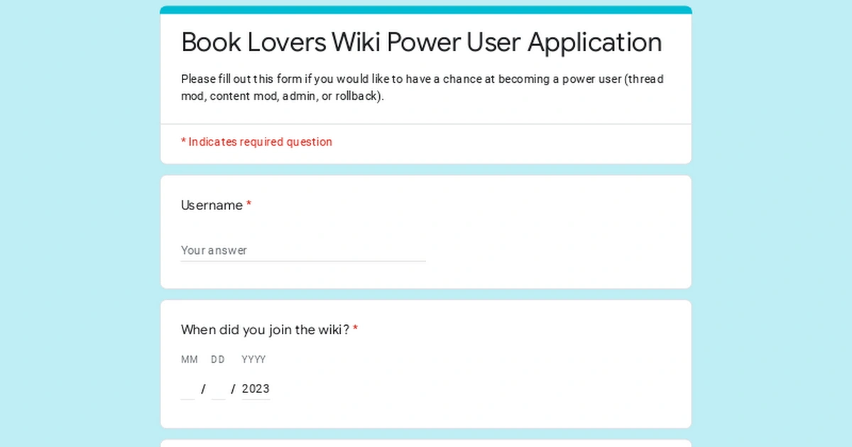 Wiki PowerUser application {OPEN} | Fandom