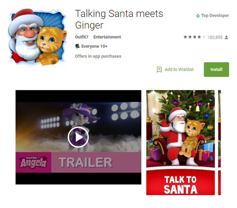What The Heck Outfit7 Putted A Trailer Of My Talking Angela In This App Talking Santa Meets