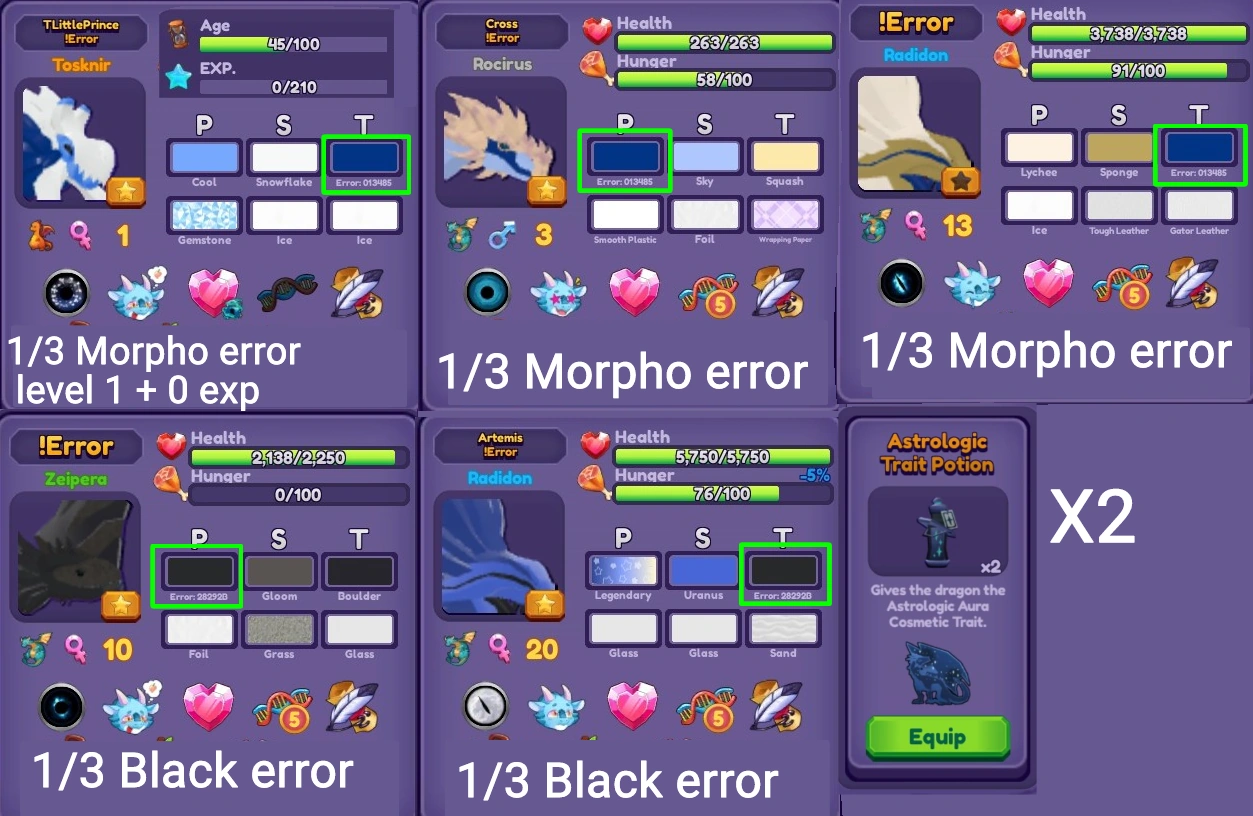 LAO for these 1/3 error color drags and x2 Astro pots | Fandom
