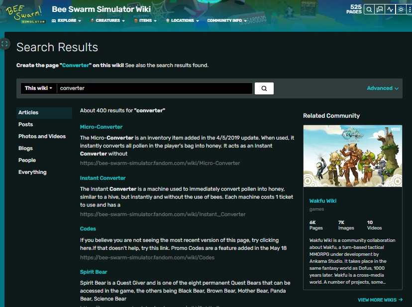 Most normal "Related" Community tab: | Fandom