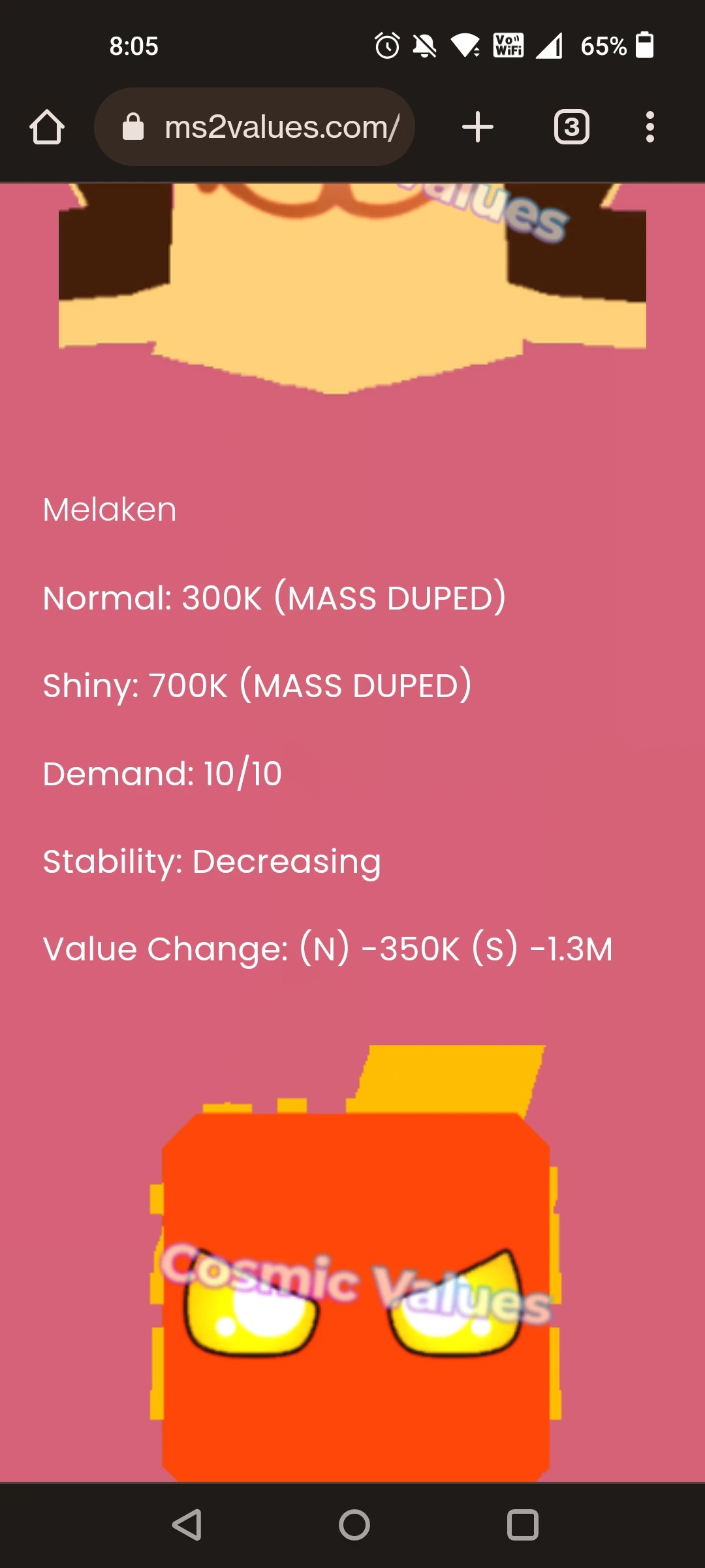 I just checked cosmic value's.. | Fandom