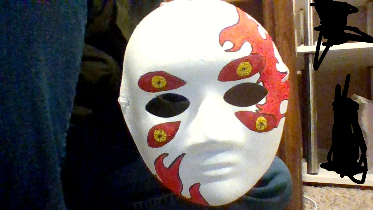 kokushibo mask i made in my japanese culture class that I kinda messed ...