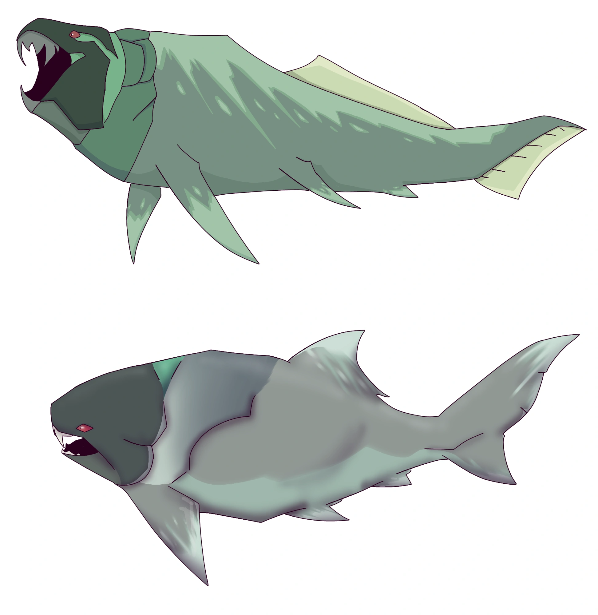 stylized dunkleosteus (does this even count as a redraw anymore ...