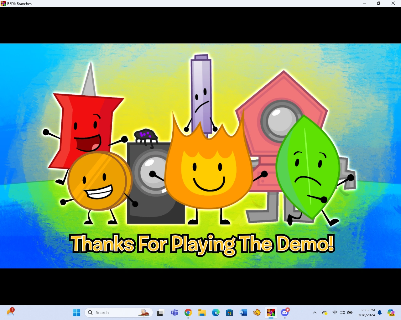 Finished 100%ing the BFDI Branches demo (By getting all win tokens) | Fandom