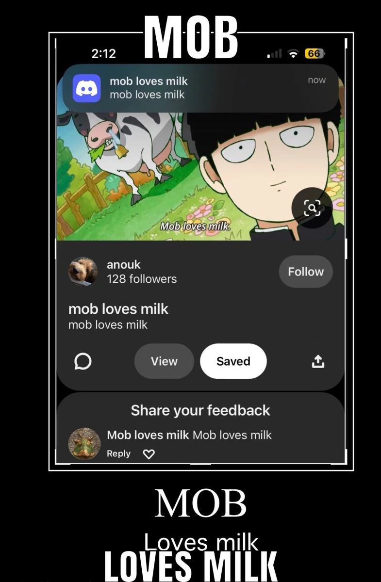 Mob loves milk. | Fandom