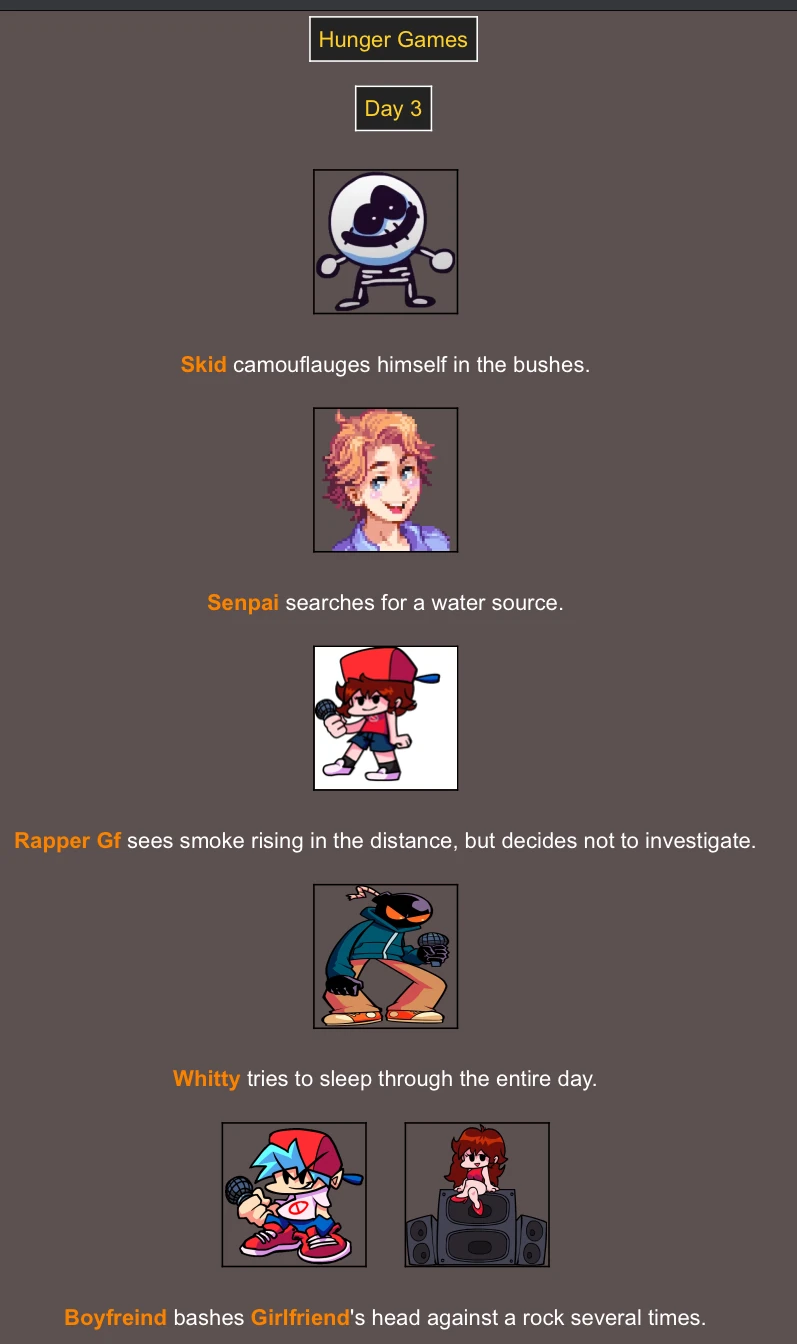 Friday Night Funkin’ Hunger Games Day 3!!! (early special addition ...