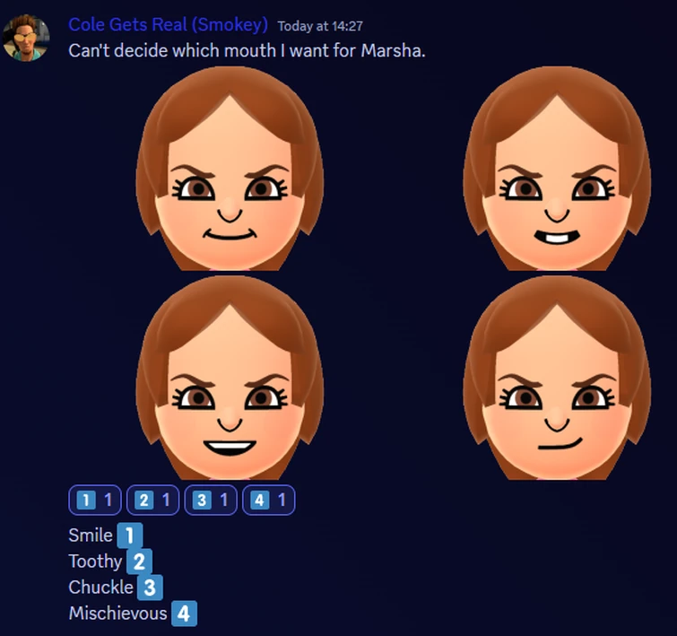 I'm remaking all the Wii Music Miis. Which mouth should I use for ...
