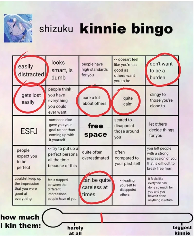 I did a kinnie bingo of every character | Fandom