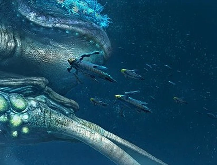 I drew an unused creature from the Reefback concept art, I'm gonna call ...