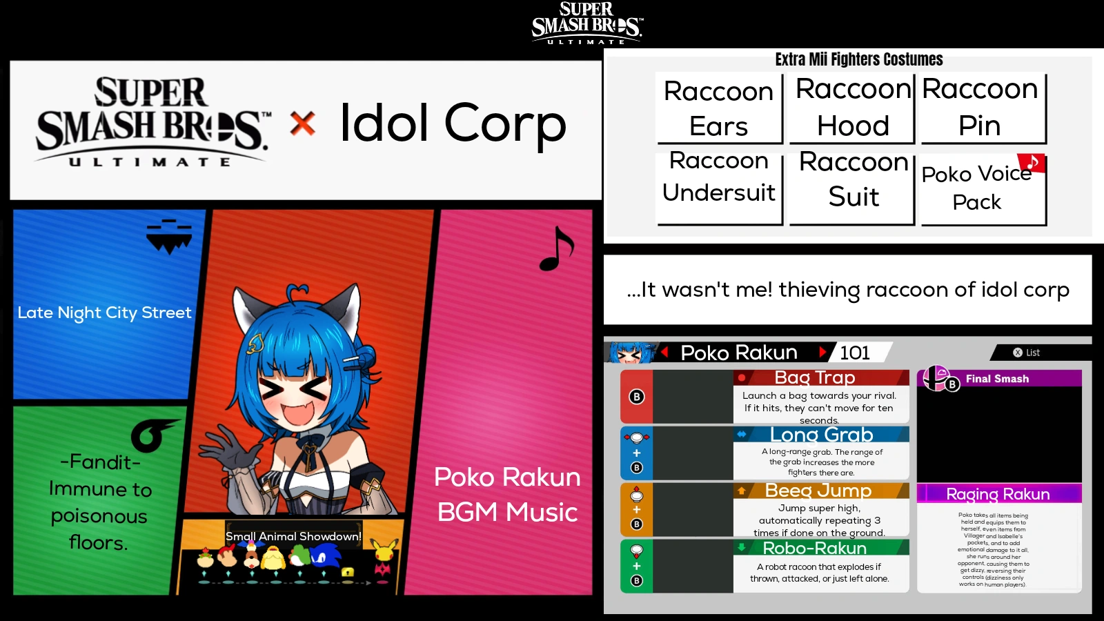 If Poko Rakun Was In Super Smash Bros. (I Mainly Took Inspiration From ...