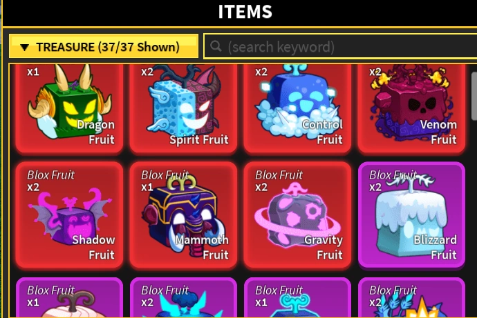 it possible to get me a fruit noti with whatever i have in my inventory ...