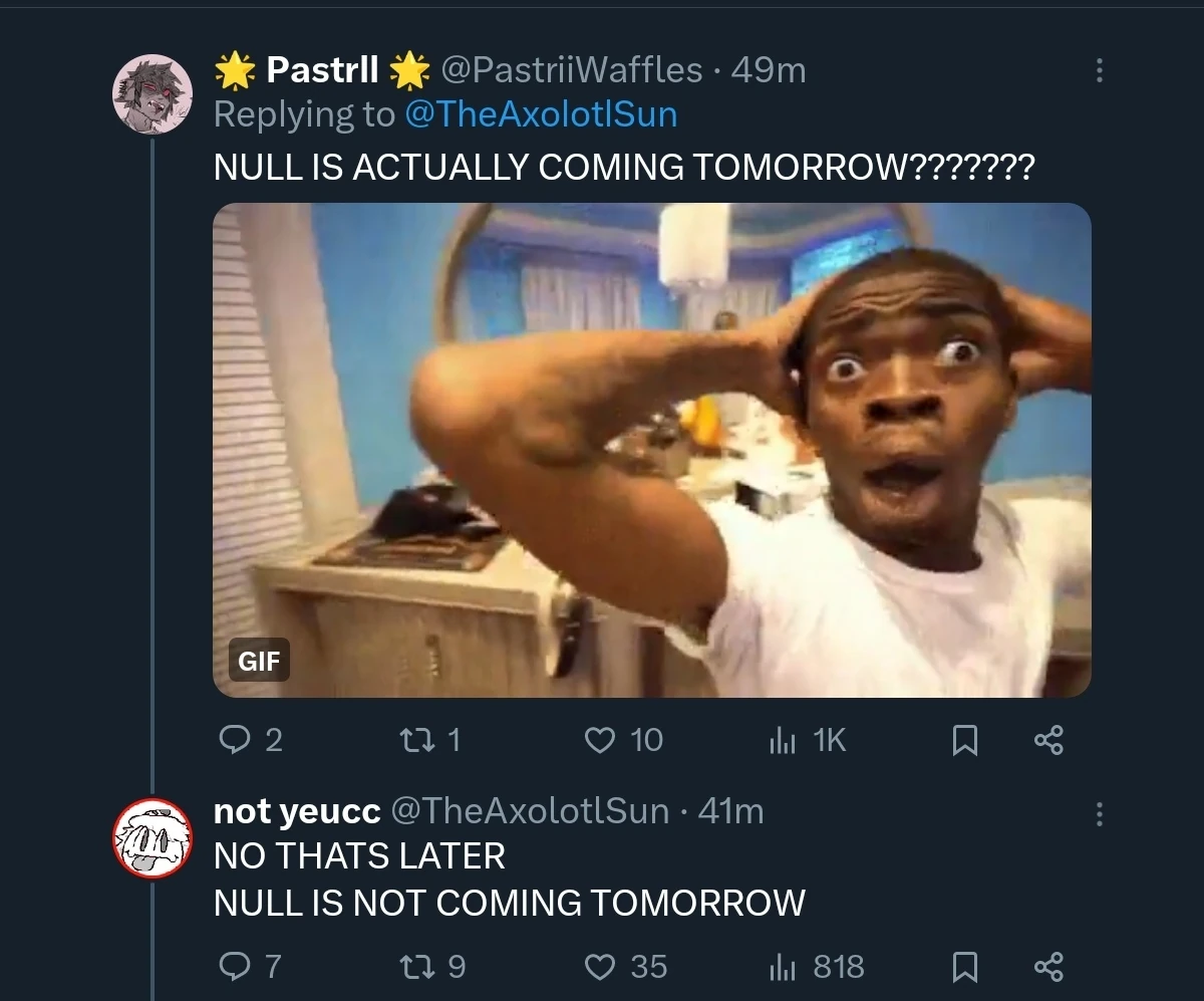 null is "coming later", yeucc says | Fandom