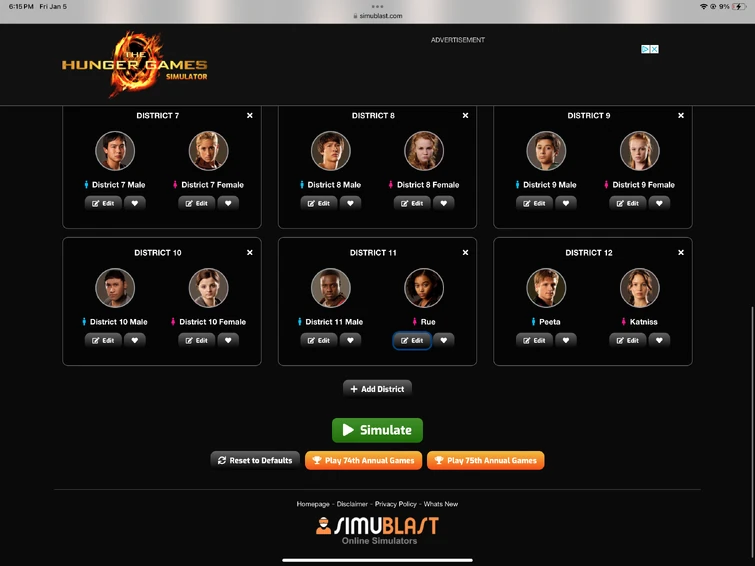 I’m making a hunger games simulation! | Fandom