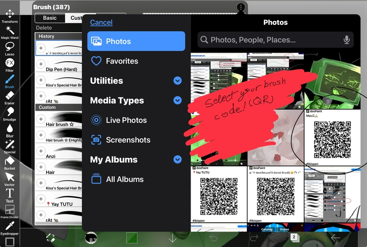 Brushes I use + QR codes (IBIS PAINT, NEW YEARS SPECIAL I GUESS) | Fandom