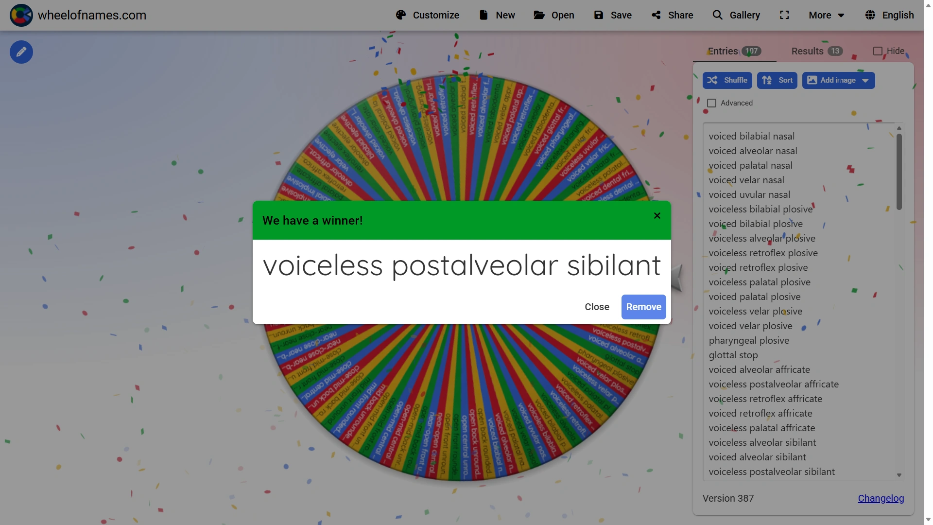 If the spinner lands on your favorite IPA symbol, you're out. (Round 24 ...