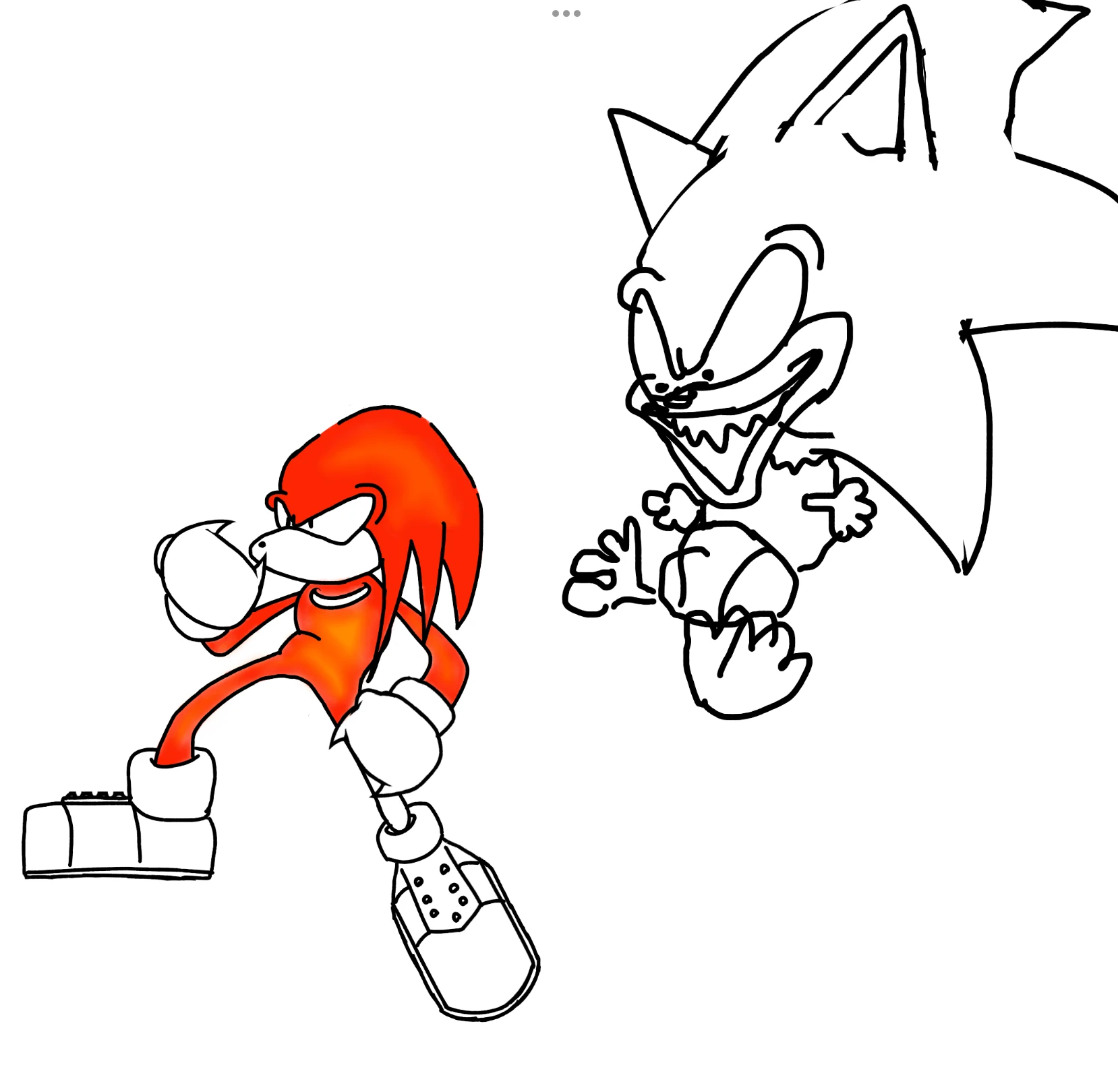 Traditional->Digital Knuckles Drawing | Fandom
