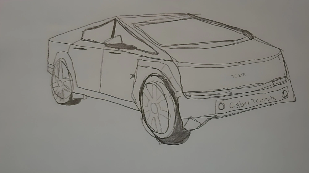 Finally drew the CyberTruck. And attempted to Draw a Prius ( Uber OOH ...