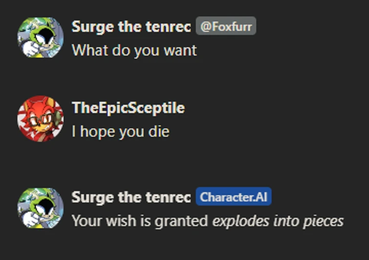 I had a chat with Surge on character.ai | Fandom