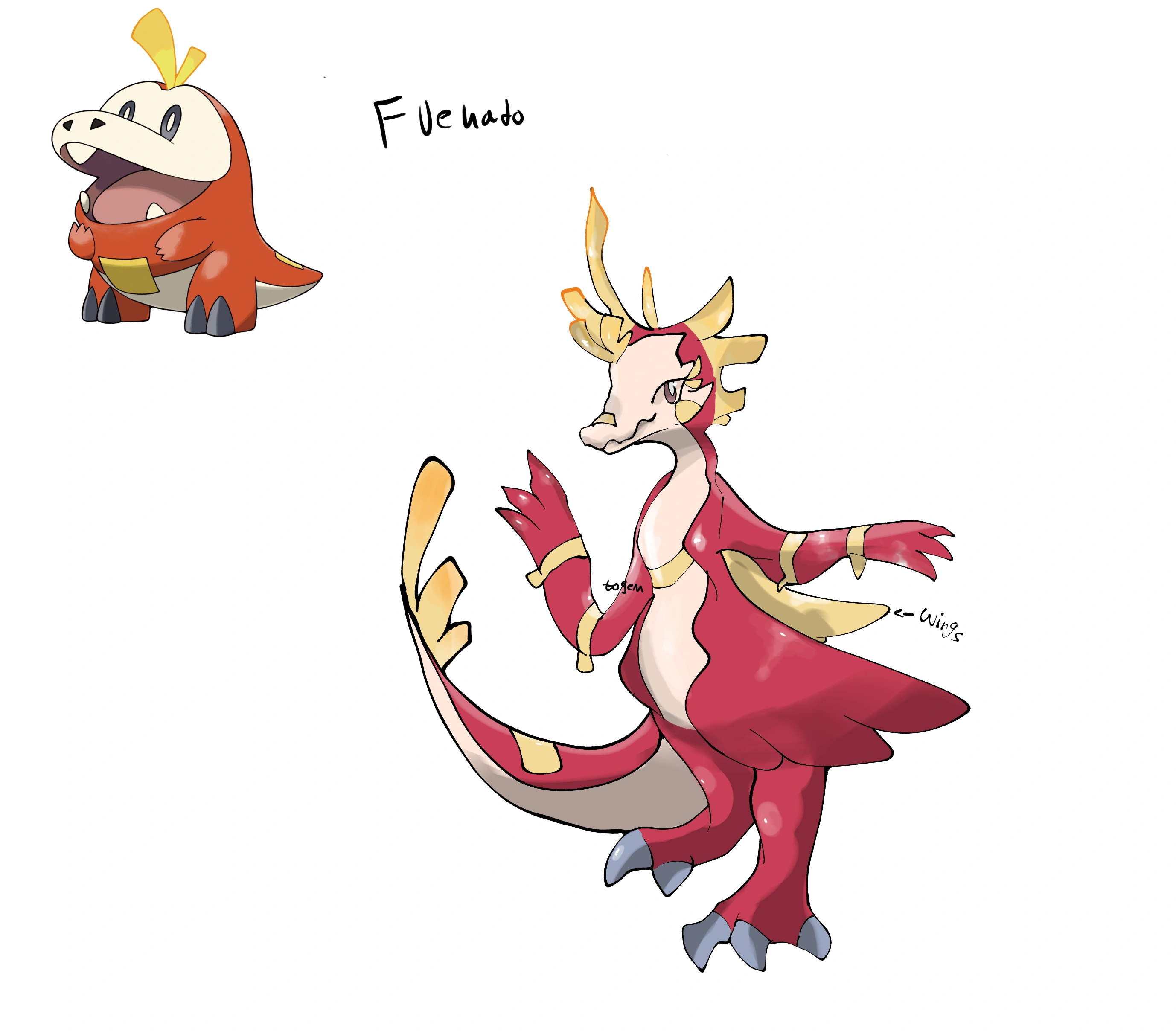 My take on fuecoco evolution | Fandom