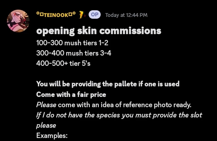 Opening skin commissions | Fandom