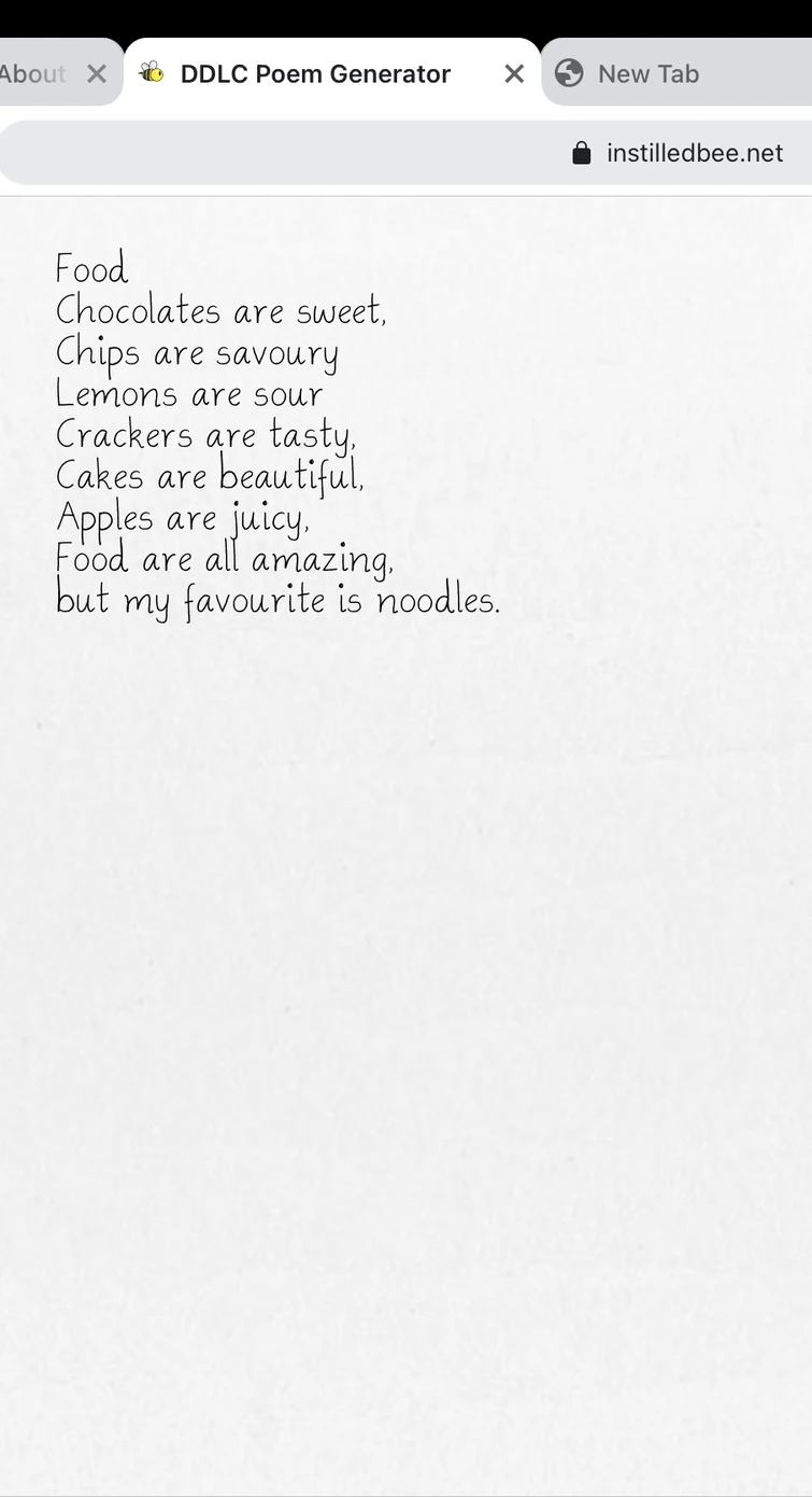 Here is a generator to type your poems and it will be in ddlc fonts ...