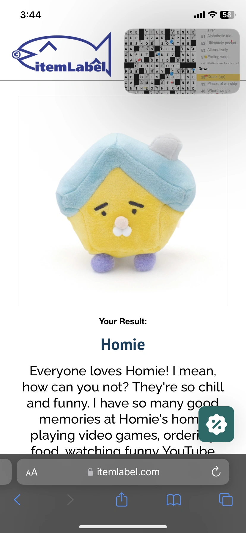 I got Homie on Itemlabel quiz!!! | Fandom