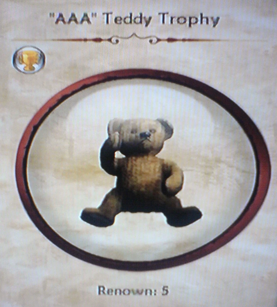 "AAA" Teddy Trophy | The Fable Wiki | Fandom