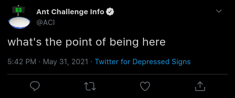 if the ant challenge info sign had a twitter acc | Fandom