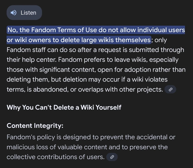 (Answered) Is deleting a big wiki allowed in the TOS of Fandom? | Fandom