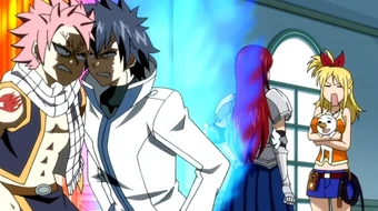 Cuento De Hadas Natsu Y Gray Fairy Tail Erza Gray Natsu Lucy Elfman
