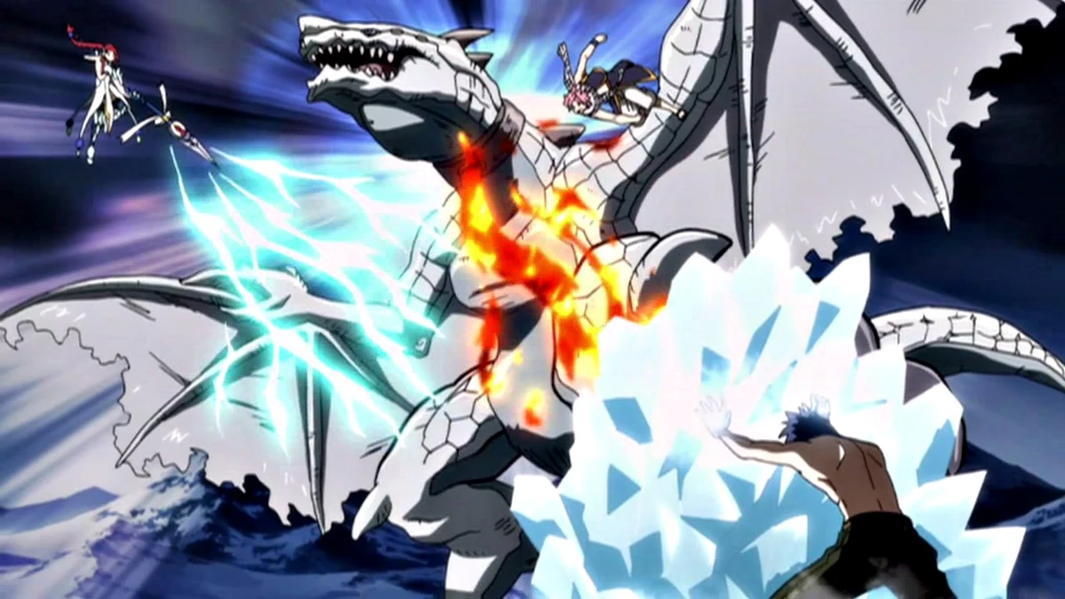 Natsu Dragneel, Erza Scarlet & Gray Fullbuster vs. Blizzardvern | Fairy ...