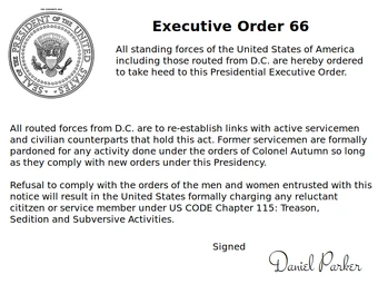 Executive Order 66 | Fallout Gravel Pit Wikia | Fandom