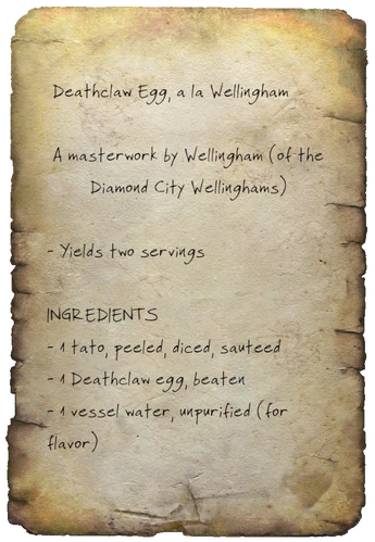 Wellingham's recipe | Fallout Wiki | Fandom