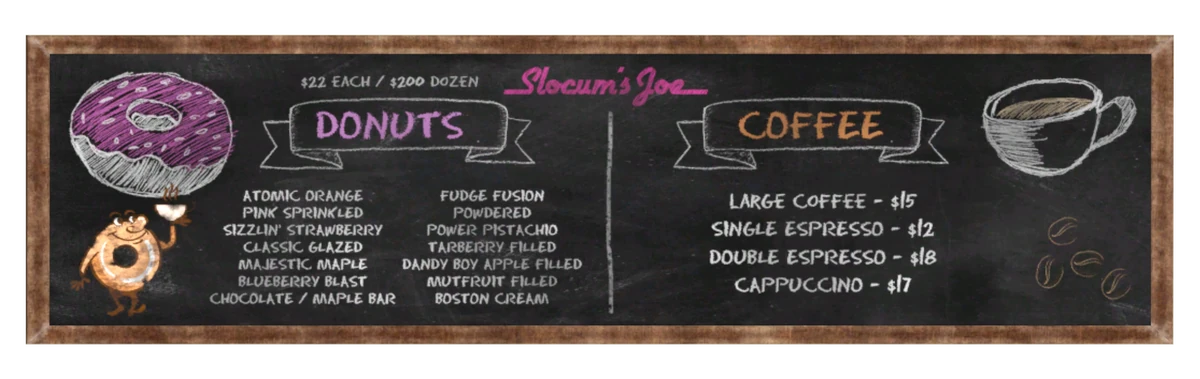 Slocum's Joe menu | Fallout Wiki | Fandom