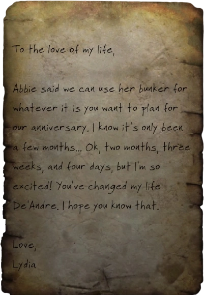De'Andre's note | Fallout Wiki | Fandom