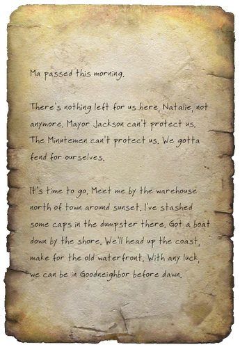 Quincy survivor's note | Fallout Wiki | Fandom