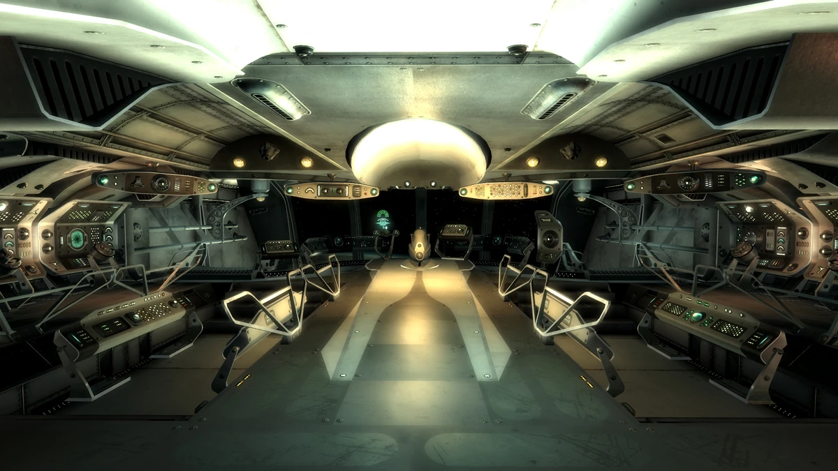 Alien Spacecraft Bridge Console