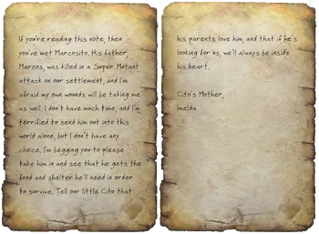 Cito's note | Fallout Wiki | Fandom