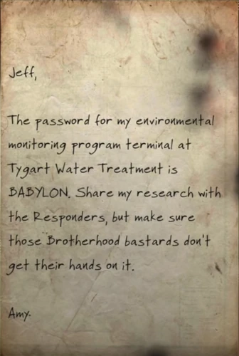 Amy's note | Fallout Wiki | Fandom