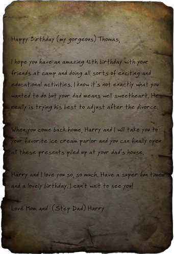 Birthday letter from mom | Fallout Wiki | Fandom