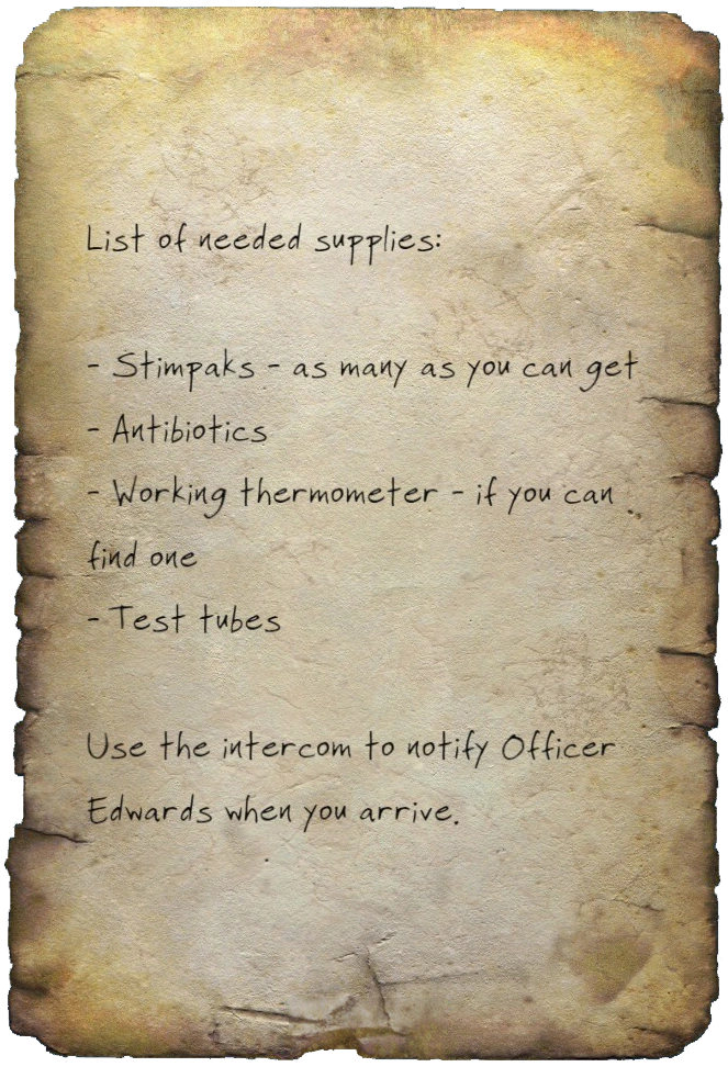 Dr. Forsythe's note | Fallout Wiki | Fandom