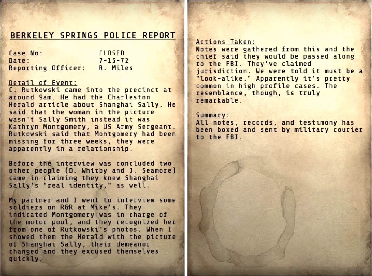 Shanghai Sally: Berkeley Springs | Fallout Wiki | Fandom